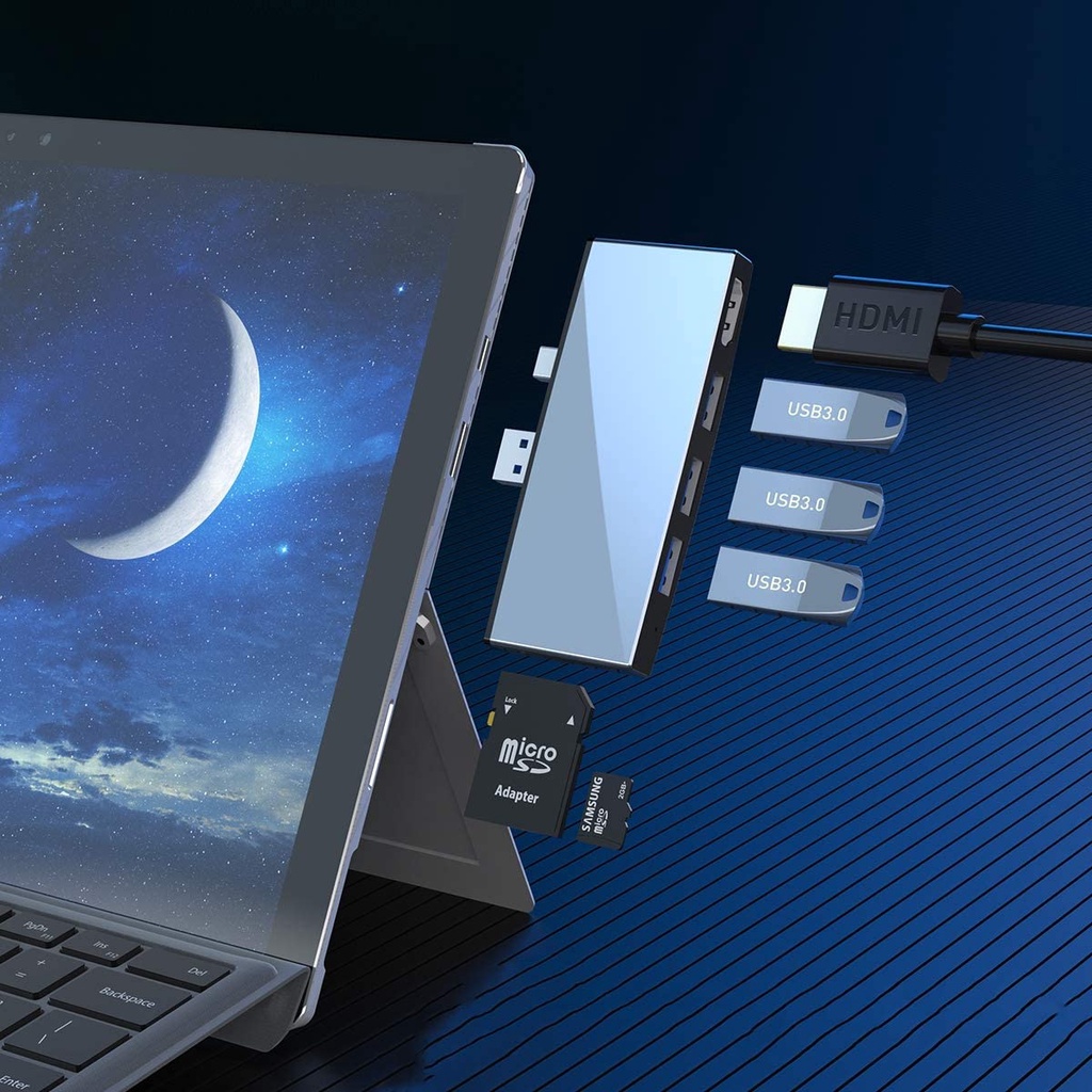 Surface Pro Dock Stand สําหรับ Surface Pro 6 /5 /4 Hub Stand พร้อมอะแดป ...