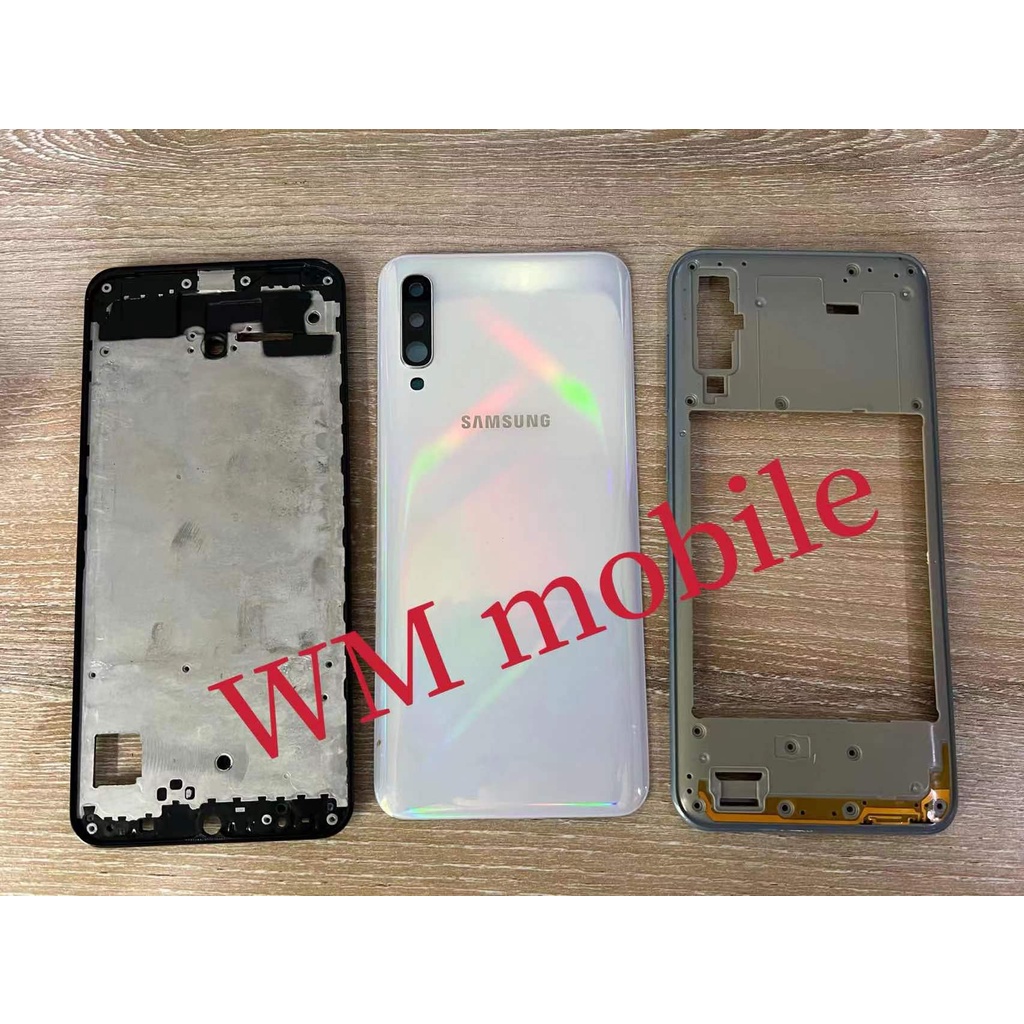 บอดี้ชุด body Samsung A50 /A505 ฝาหลัง+แกนกลาง+ขอบข้างเส้นทอง (แถมไขควง ...