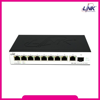 Link 8-Port FAST Ethernet PoE SWITCH (AC90W); 8 FE (PoE) + 1 SFP Combo ...