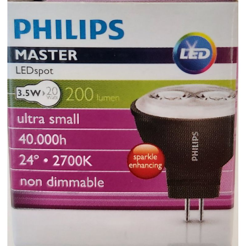 Philips Master LED MR11 3.5-20W 12V 2700K 24D ขั้ว GU4 | Shopee Thailand