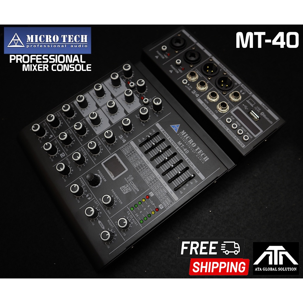 MIXER MICRO TECH MT-40 มิกเซอร์ mt40 ไมโครเทค mt40 รองรับ Bluetooth Mp3 ...