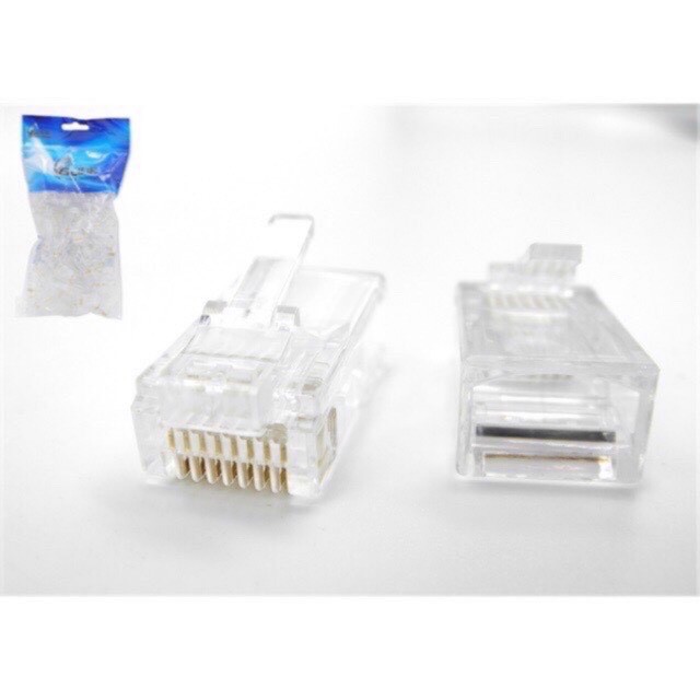 หัวแลนมาตรฐาน RJ45 ตัวผู้ สำหรับสาย CAT6ยี่ห้อ GLink ถุง50ตัว | Shopee ...
