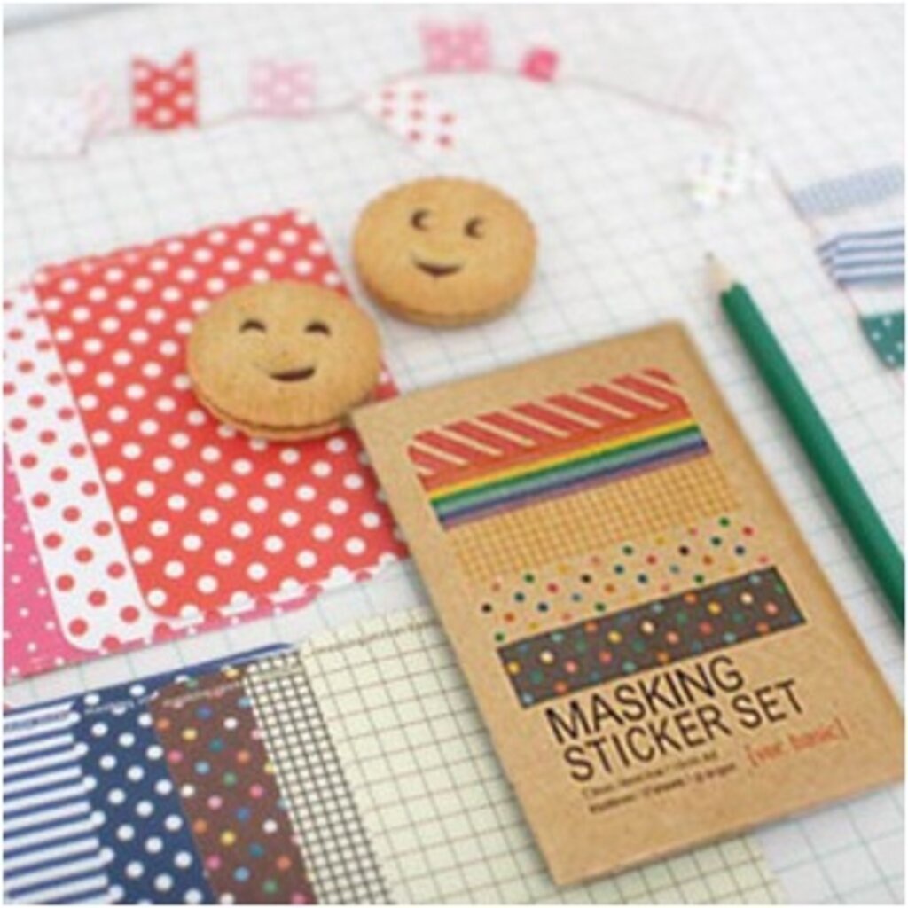 สติ๊กเกอร์ masking sticker set(แบบ refill) | Shopee Thailand