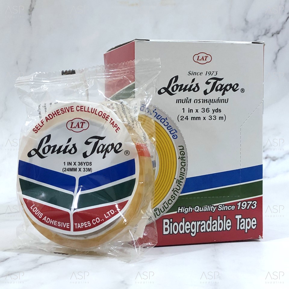 เทปใส สก็อตเทปใส หลุยส์ Louis tape [แกน 3 นิ้ว] หน้ากว้าง 1/2, 3/4 และ ...