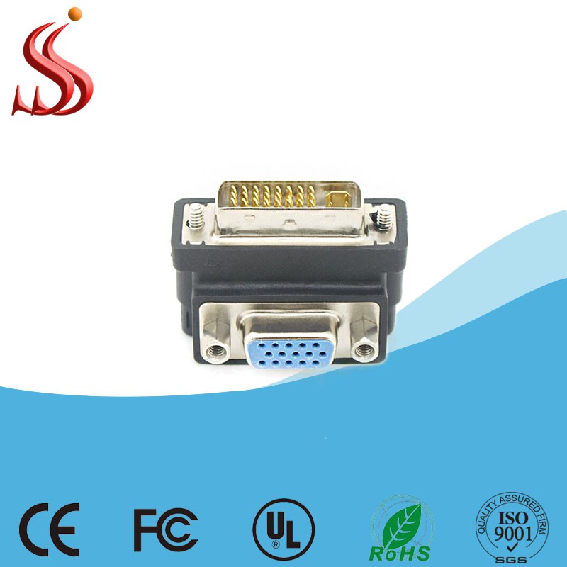 VGA Female To DVI 24+5 Male Right Angle 90 Degree Adapter Converter ...