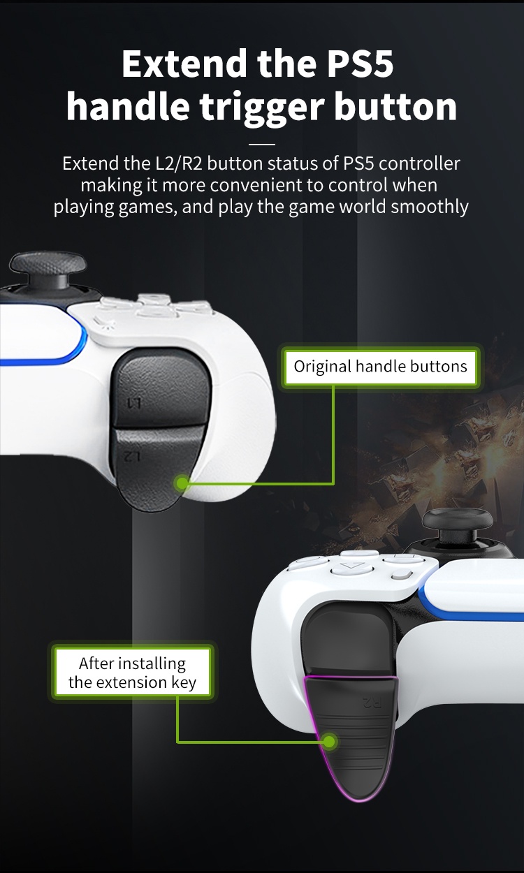 Playstation 5 L2 R2 ทริกเกอร์ขยายปุ่มยาว สําหรับ PS5 Gamepad อุปกรณ์ ...