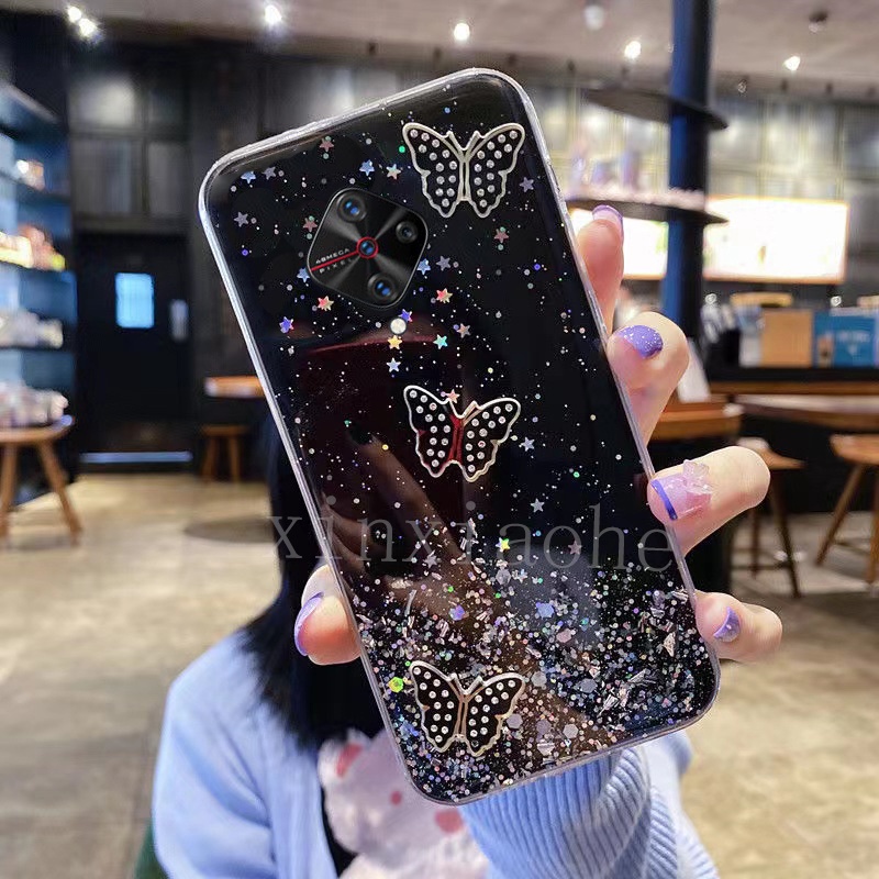 เคส VIVO S1 Pro butterfly Soft Transparent Bling Glitter VIVO S1Pro ...