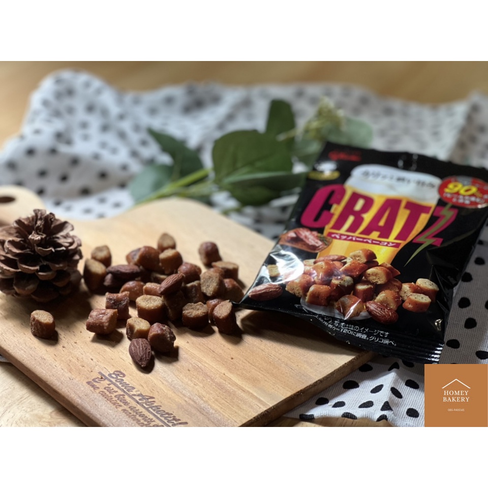 Glico CRATZ Grilled Corn กูลิโกะ คราทซ์ ขนมปังกรอบ ผสมอัลมอนด์ รสเบค่อน ...