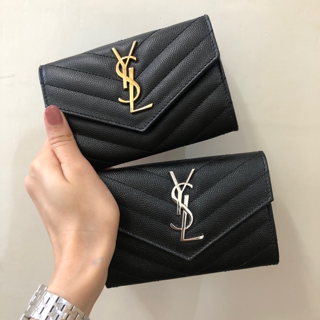 Ysl card wallet envelope ของใหม่ สีดำอะไหล่ เงิน/ทอง/รมดำ ของแท้ 100% ...