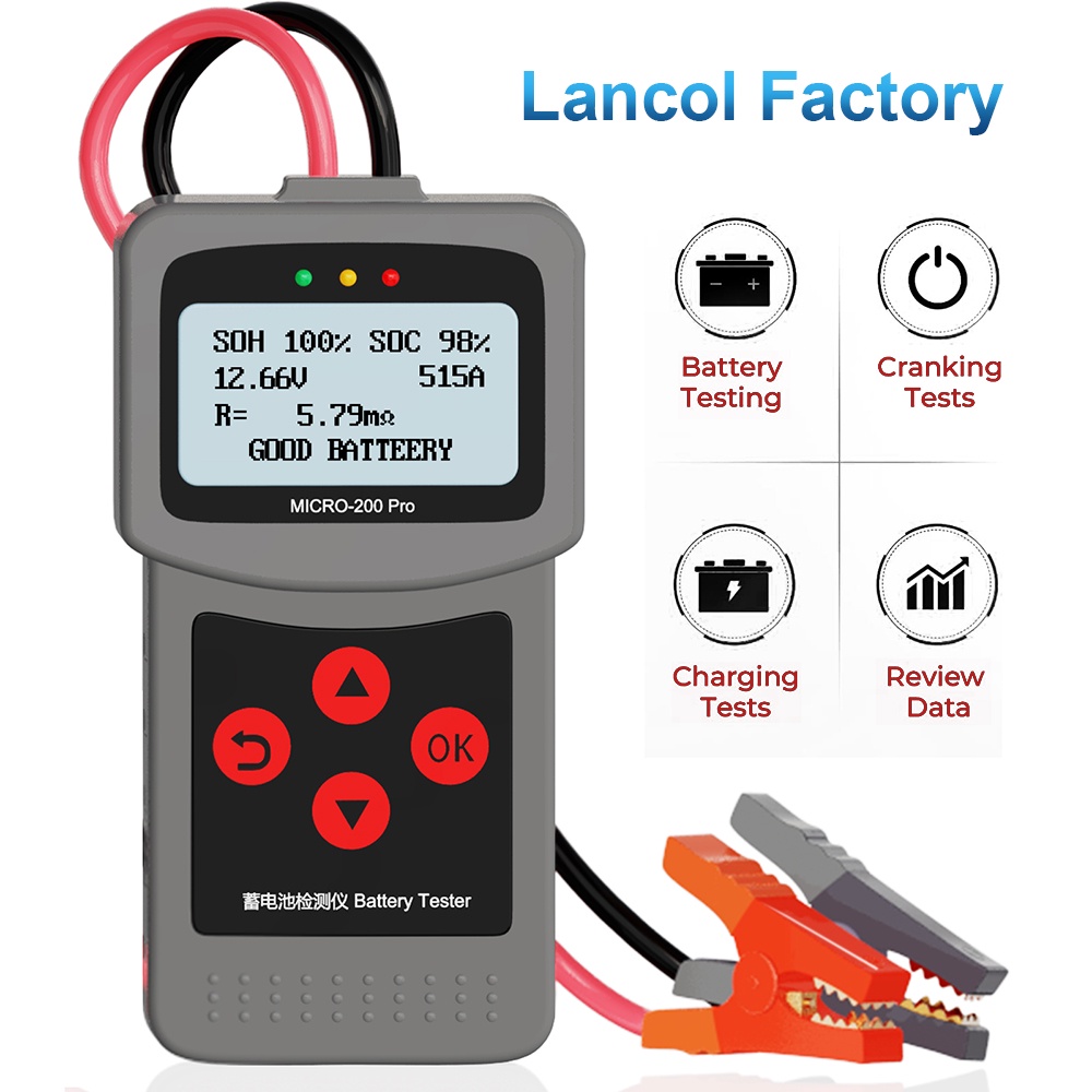 พร้อมส่ง Lancol Micro200 Pro เครื่องวิเคราะห์แบตเตอรี่รถยนต์ 12V 40 ...
