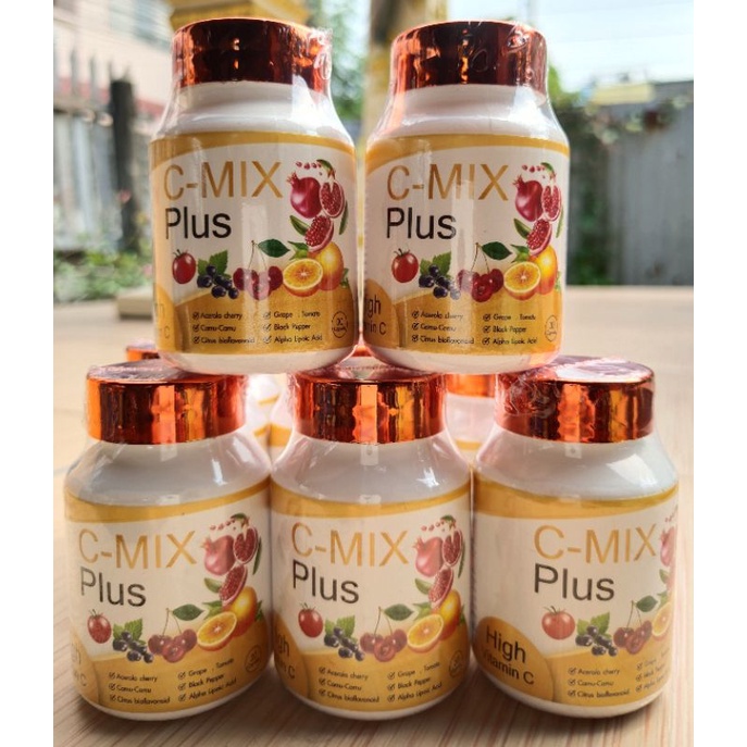 (เซ็ต 5 กระปุก) C-MIX PLUS High Vitamin C 🍒🍅🍊 สูตรรวม วิตามินซีสูง ของ ...