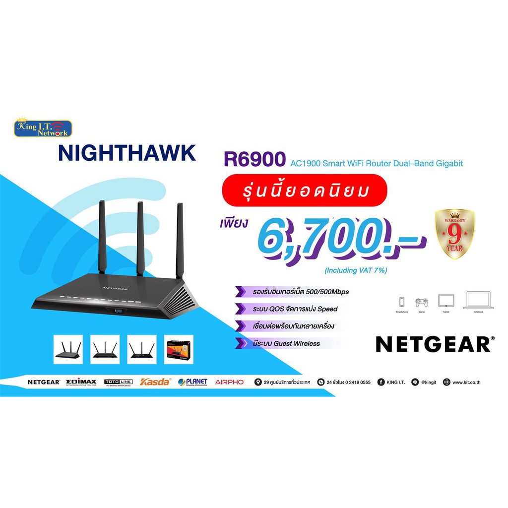 Router NETGEAR (R6900) Wireless AC1900 Smart WiFi Router | Shopee Thailand