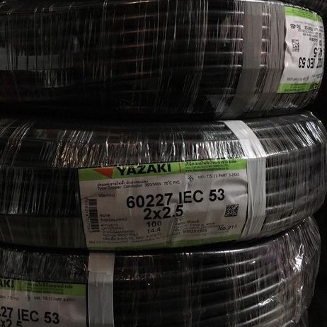 สายไฟ IEC53 2x2.5 sq.mm. (เดิม VCT) ยาซากิ YAZAKI 100 เมตร | Shopee Thailand