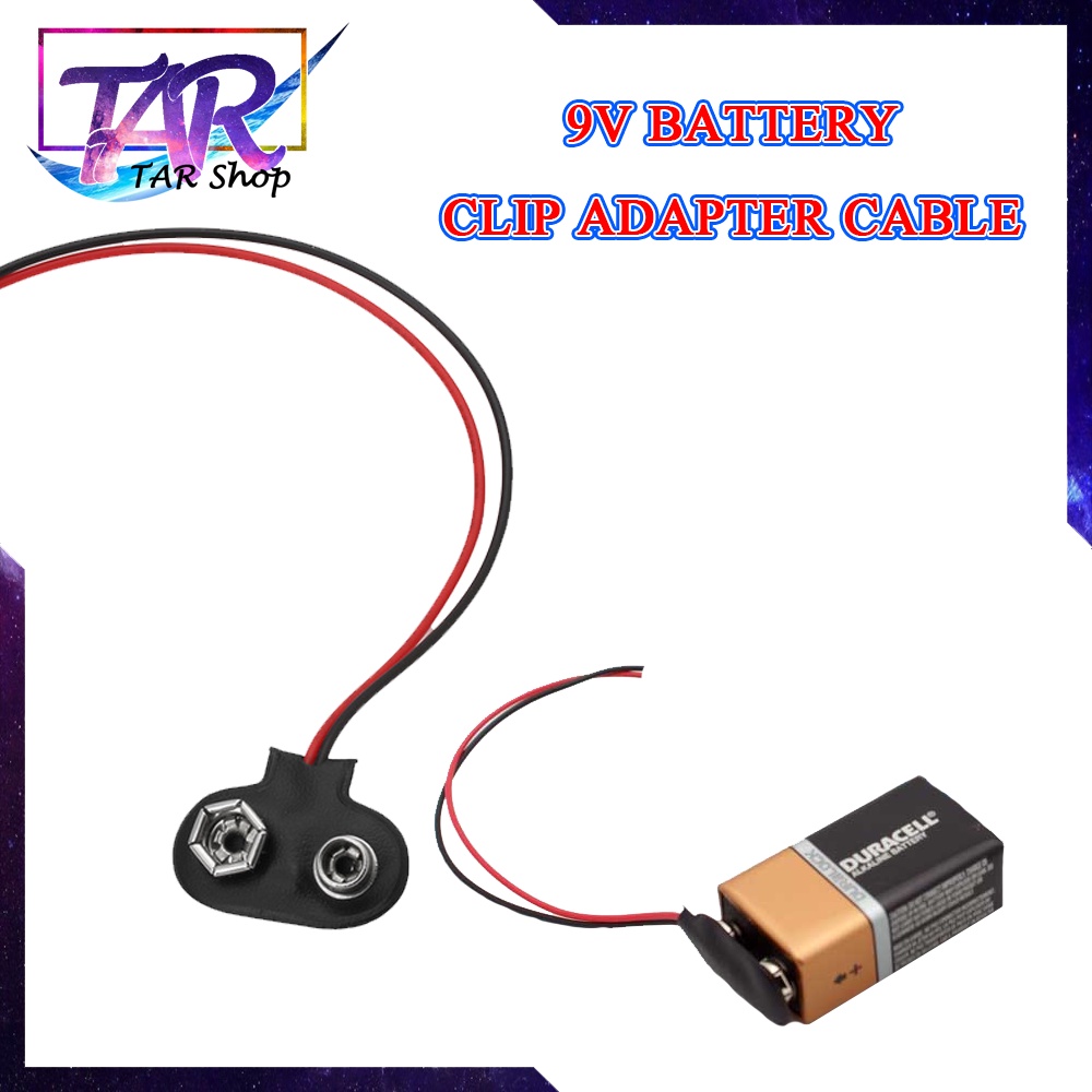 9V BATTERY CLIP ADAPTER CABLE สายต่อถ่าน 9 V กับบอร์ด Arduino | Shopee ...