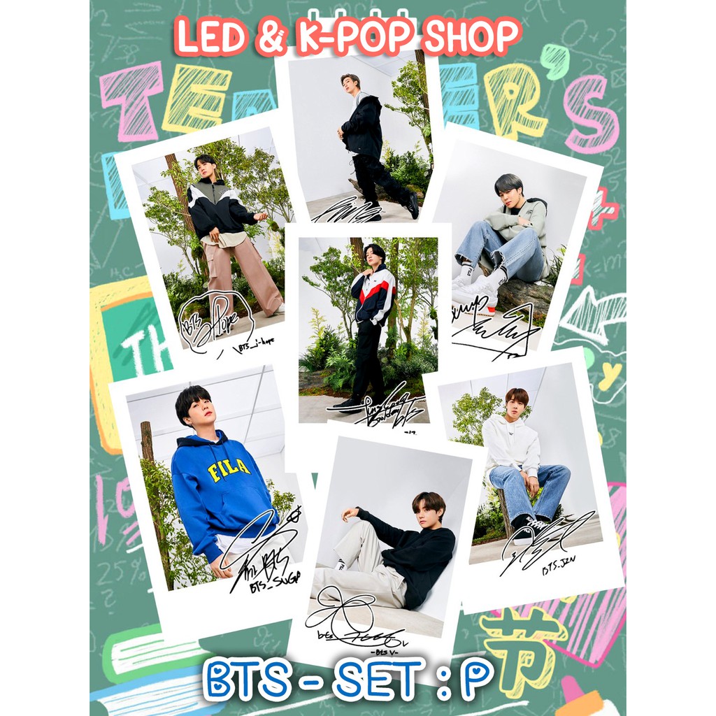 ร ปโพลารอยด บ ท เอส Bts พ มพ ลายเซ น จองก ก จ น ว เจโฮป ช ก า จ ม น