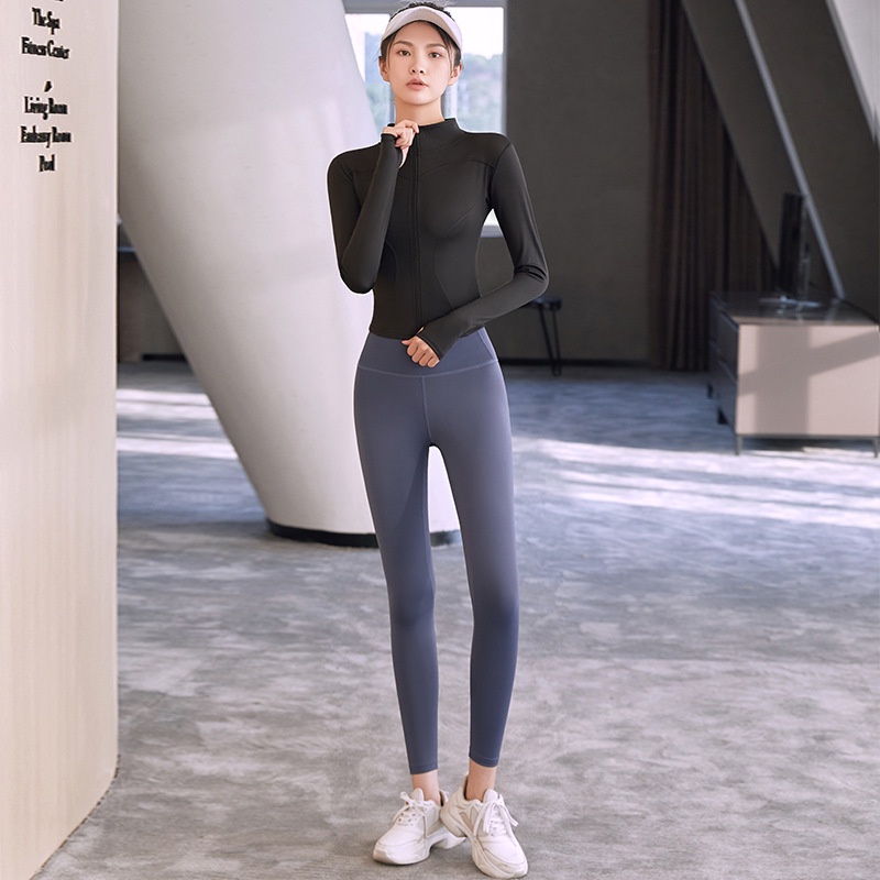 Fit.HER ขายตรงจากโรงงาน กางเกงโยคะ สะโพกยางยืด สองด้าน สีนู้ด | Shopee ...