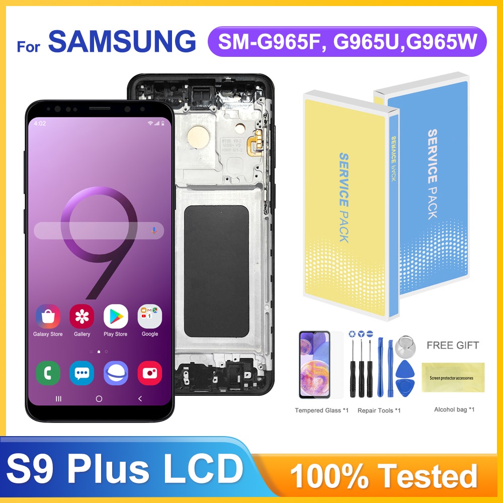 Aaa+ หน้าจอแสดงผล Lcd ดิจิทัล พร้อมกรอบ สําหรับ Samsung Galaxy S9 Plus ...