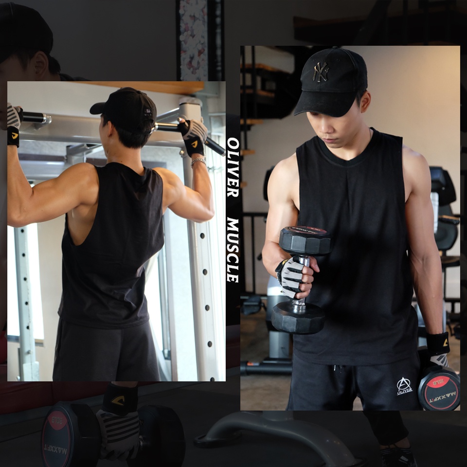 OLIVER MUSCLE เสื้อกล้ามชายโค้ง และชายตรงไม่หดไม่ย้วย ผ้านิ่ม ส่งไว ใส่ ...
