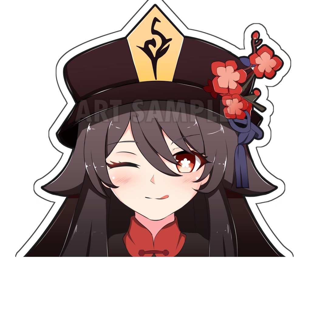 Genshin Impact Hu tao Hutao Fan-Made Sticker เกนชิน สติ๊กเกอร์ 2 ชิ้น ...