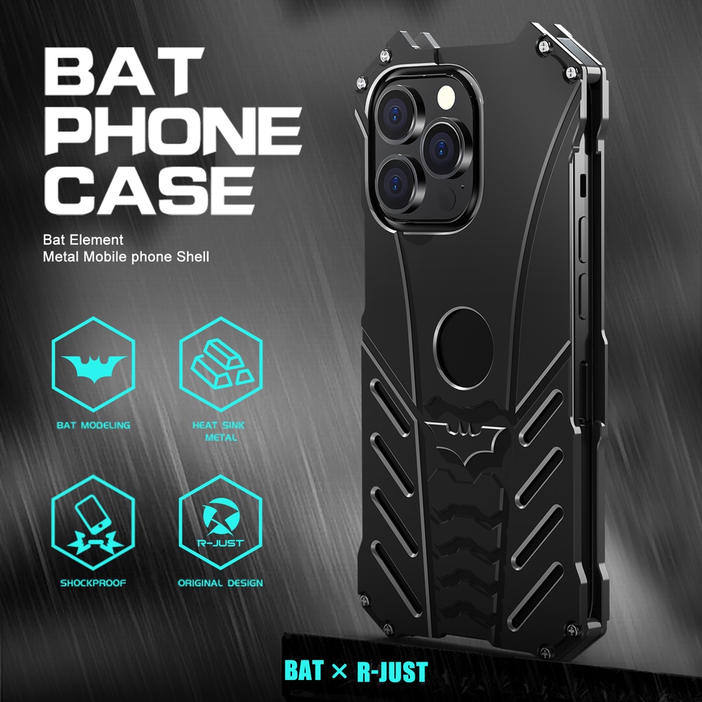 Batman iphone เคสโทรศัพท์ 13 12 11 Pro Max เคสโลหะกันกระแทก X Xr Xs Max ...