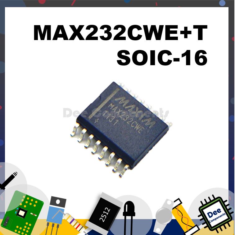 MAX232 RS-232 Interface IC SOIC-16 4.5-5.5V 0°C ~ 70°C MAX232CWE+T MAXIM INTEGRATED 2-1-9 ...
