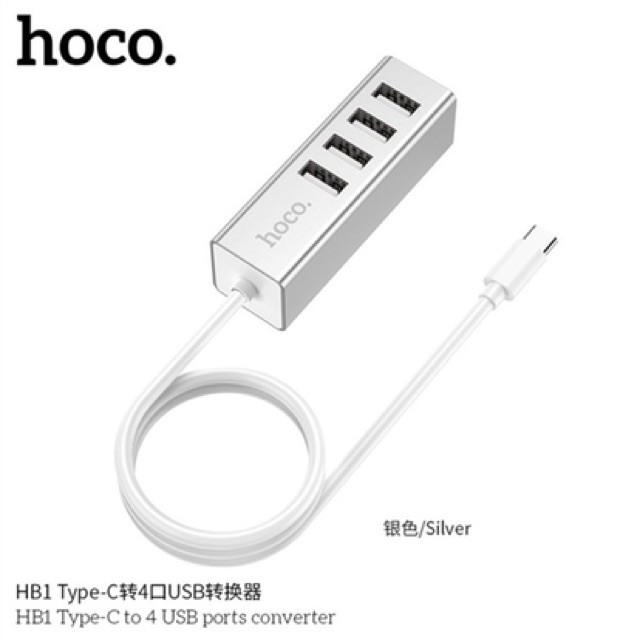 Hoco HB1 4-Port USB HUB PIus Type-C ของแท้100% | Shopee Thailand