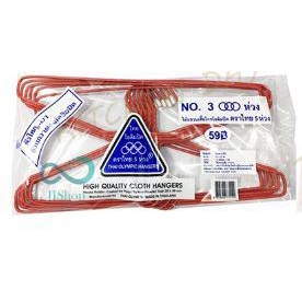 ไม้แขวนเสื้อ ลวดหุ้มพลาสติก รุ่นบาง ตราไทย5ห่วง (1x12ชิ้น) jj99 ...