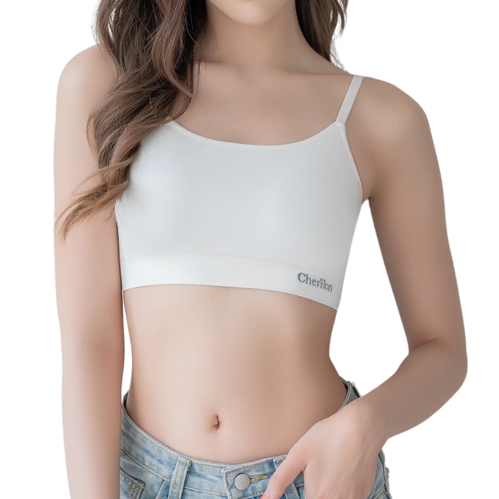 CHERILON Tee Bra เชอรีล่อน บราไร้โครง เสื้อครอป สายเดี่ยว เสื้อในดันทรง ฟองน้ำชิ้นเดียว นุ่มสบาย ...