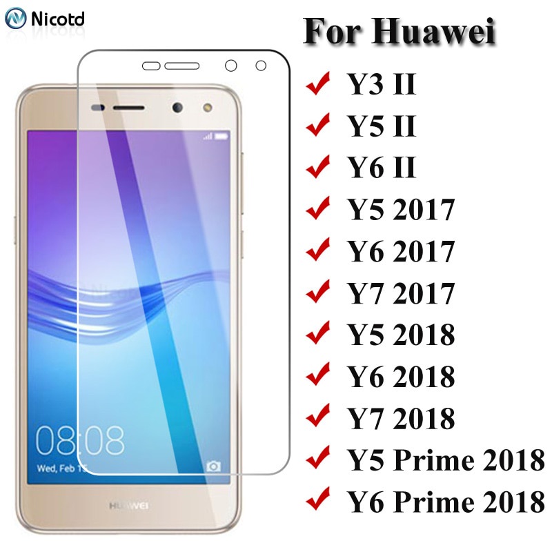 HD กระจกนิรภัยสําหรับ Huawei Y6 ii Y5 ii 9H ป้องกันหน้าจอกระจกบน Huawei ...