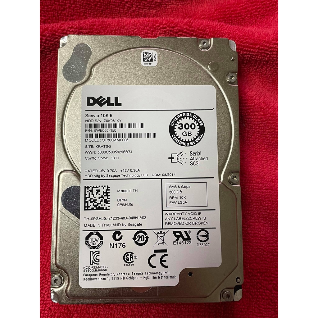 DELL HDD PGHJG SERVER SAS Dell 300 GB 6G 10K 2.5 SP SAS w/G176J 0PGHJG ...