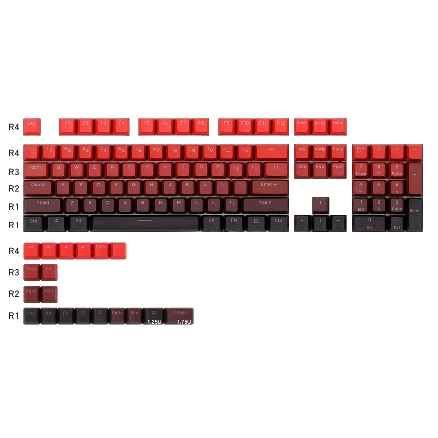 【JKDK】lucky red PBT keycaps font transmits light OEM profile RED and ...