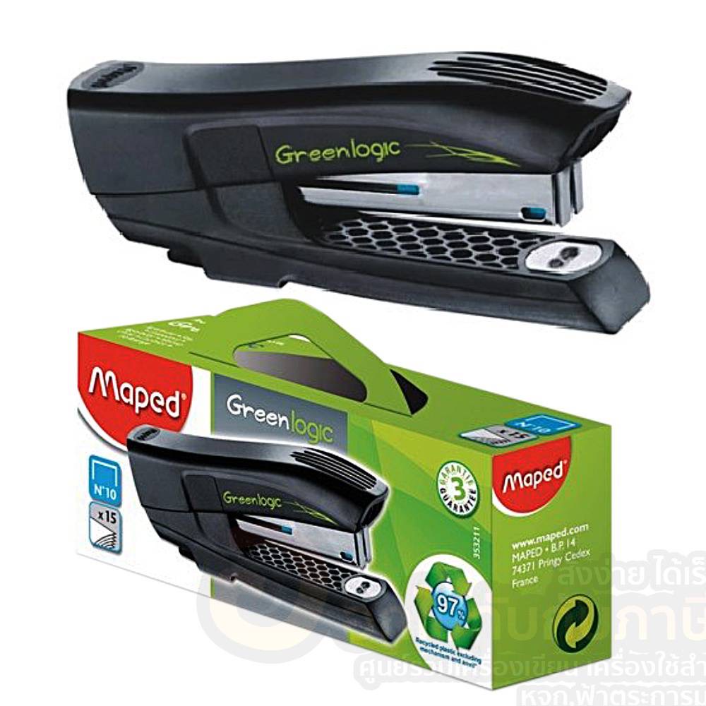 เครื่องเย็บกระดาษ Maped เครื่องเย็บ มาเพ็ด รุ่น GREENLOGIC ใช้ลวดเย็บเบอร์ 10 ST/353211 จำนวน 1 ...
