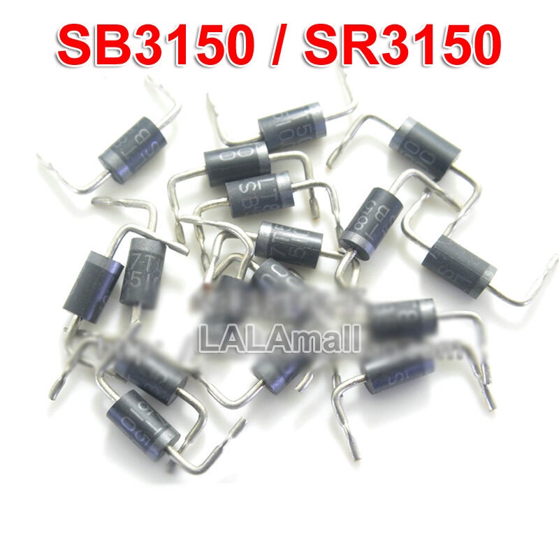วงจรเรียงกระแสไดโอด SB3150 = SR3150 SR315 SB315 HBR3150 3A/150V 20 ชิ้น ...