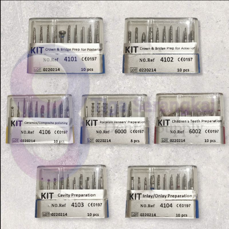 Dental Diamond Bur Highspeed Set ชุดเตรียมทันตกรรม Finishing Kit ...