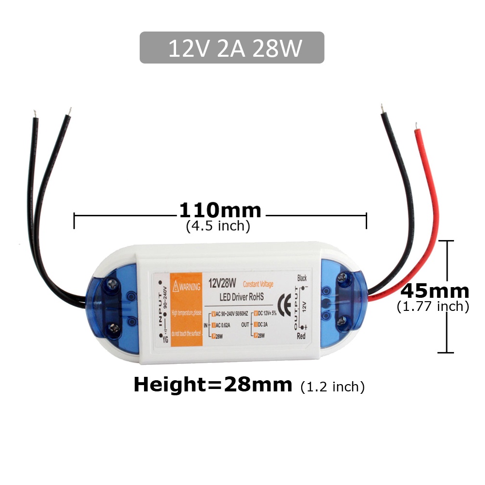 อะแดปเตอร์พาวเวอร์ซัพพลาย 5V 12 โวลต์ LED AC 110V 220V เป็น DC 5 โวลต์ 12V 18W 28W 48W 60W 72W ...