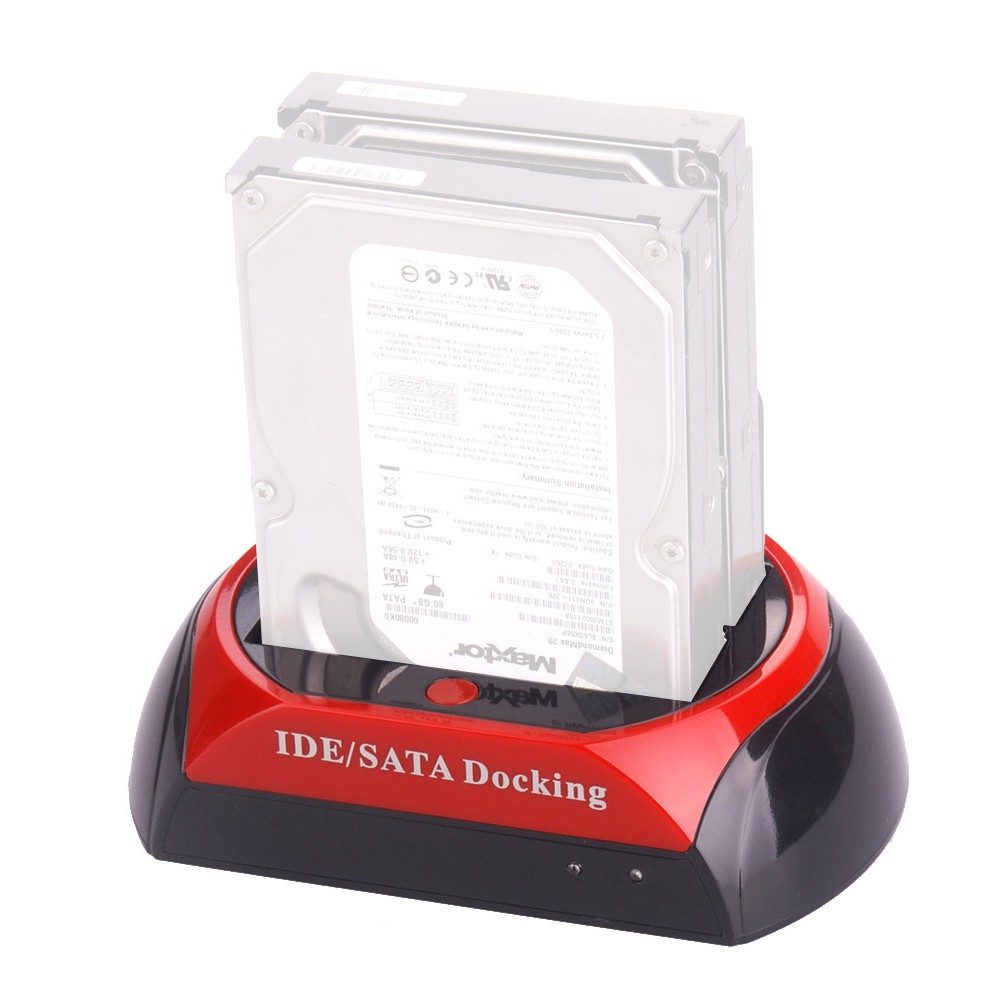 Dual SATA IDE HDD Docking Station ฮาร์ดดิสก์ไดรฟ์ Dock USB 2.0 Hub Card ...