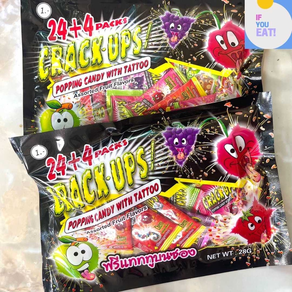 ขนมลูกอมเป๊าะแป๊ะรสผลไม้ (10 แพ็ค 280 ซอง)crack-ups popping candy | Shopee Thailand