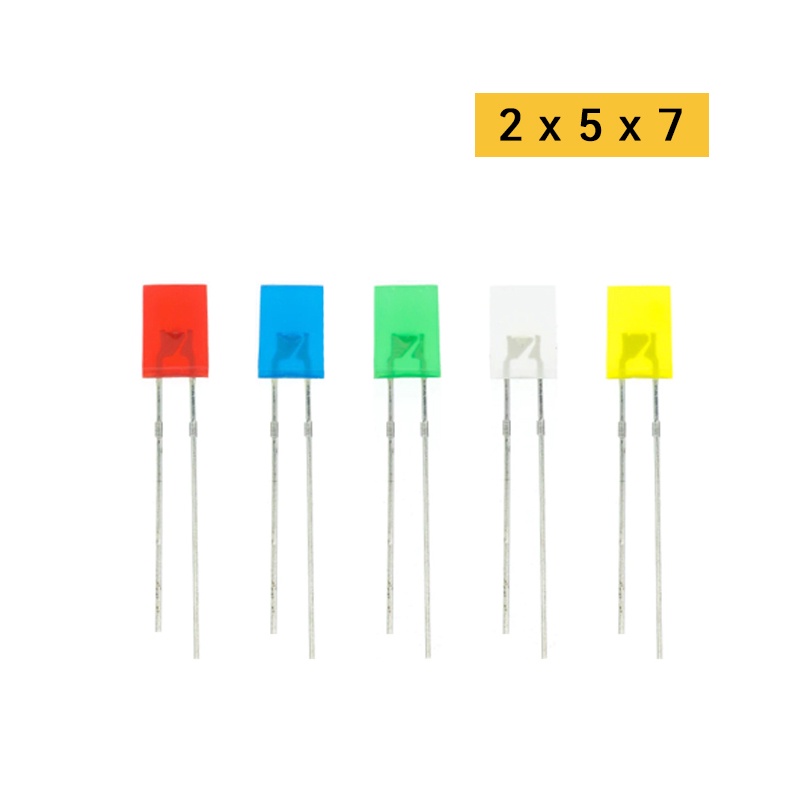 (10ชิ้น) LED 234 257 สี่เหลียม ขนาด 2x3x4 / 2x5x7 มม. LED Rectangle ขาว ...