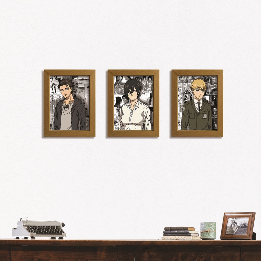 Attack on Titan / AOT Character II - Vector Art Design กรอบรูปไม้ ...