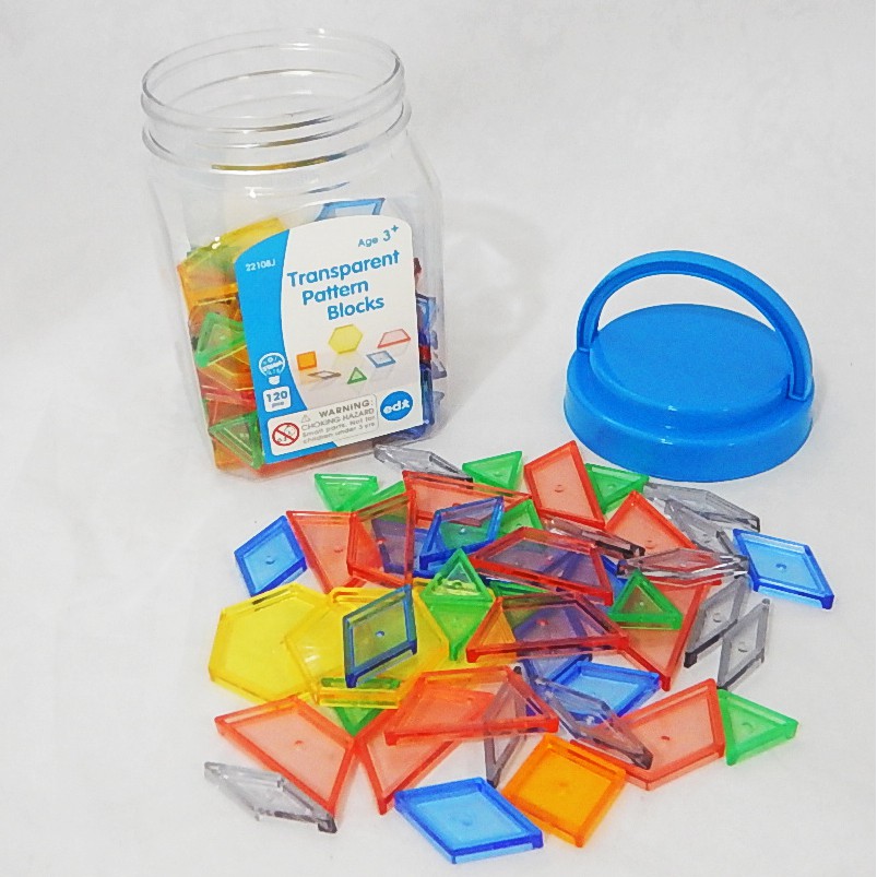 ชุดบล็อกรูปแบบเรขาคณิตโปร่งแสง (Transparent Pattern Blocks) | Shopee ...