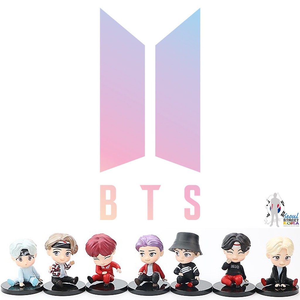 Figure Model BTS ฟิกเกอร์โมเดลบีทีเอสในท่านั่งสุดน่ารักครบเซ็ต 7 ตัว ...