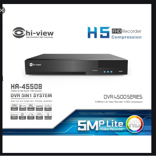 เครื่องบันทึกภาพDVR Hiview รุ่น AHD HA-45508 8 CH พร้อมกล้อง HA554B50 8 ...