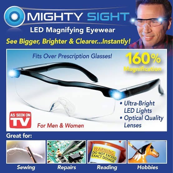 Mighty sight glasses แว่นขยายไร้มือจับ 160% แว่นขยายไร้มือจับ แว่นตาอัน ...