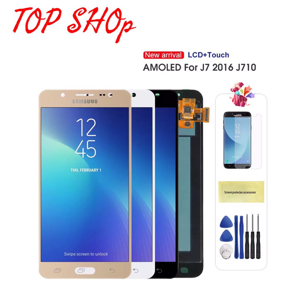 LCD J710 J710F หน้าจอสัมผัส Digitizer Glass Assembly J710F J710M j710 ...