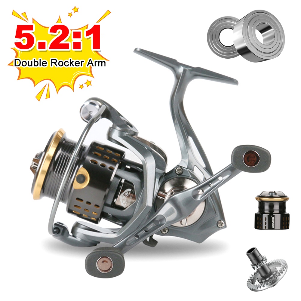 DA2000S-3000S Spinning Reel 4 + 1BB 5.2: 1 ความเร็วสูง 6KG ลากสูงสุด ...
