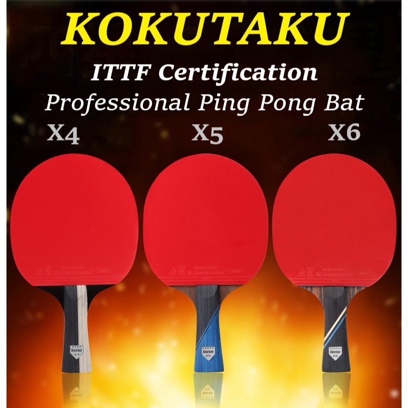 Ittf ไม้ตีปิงปอง แบบยางคาร์บอน KOKUTAKU X4 X5 X6 2 ชิ้น | Shopee Thailand