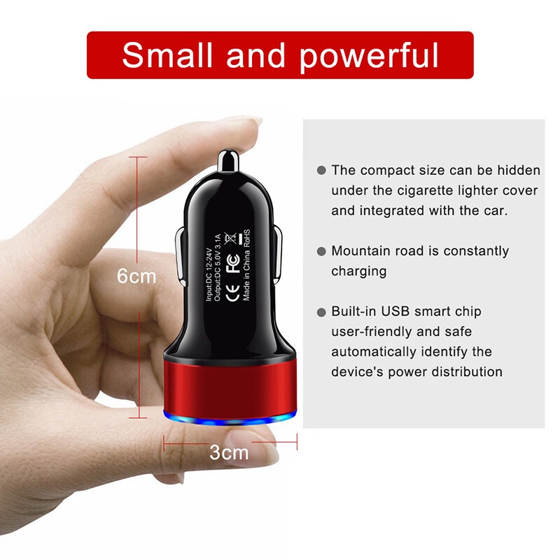 12-24V 3.1A Dual USB Car Charger ที่ชาร์จแบตในรถ 2 พอร์ตจอแสดงผล LCD ...