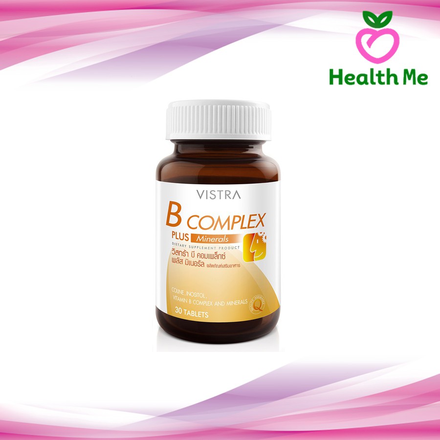 Vistra B-Complex Plus Minerals 30 Tablets วิสทร้า บี คอมเพล็กซ์ พลัส ...