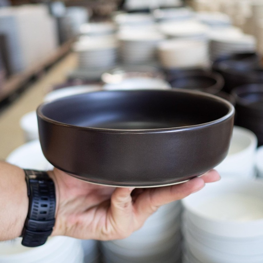 จานอาหารเซรามิค สไตล์มินิมอล รุ่นขอบตั้ง Stone Plate Bowl เข้าไมโครเวฟ ...