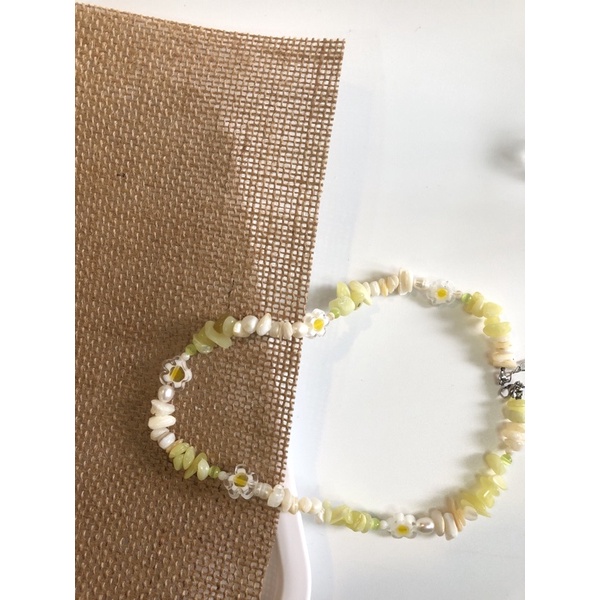 CHIC - LUCKY STONE COLLECTION สร้อยคอหินมุกน้ำจืด อะไหล่สแตนเลสไม่ลอก ...